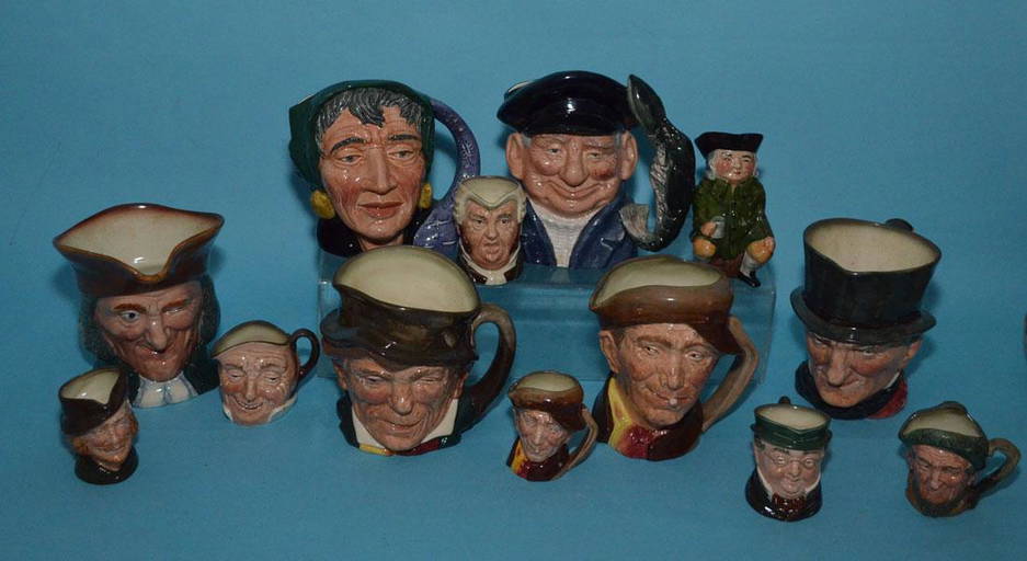 Lot Of 13 Vintage Toby Mugs ( Royal Doulton )