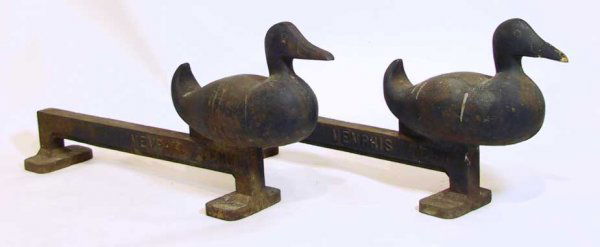Vintage Iron Duck Andirons The Four Seasons Shop
