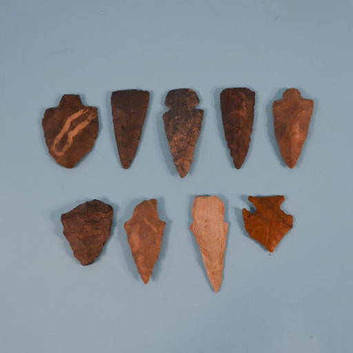 9 Old Native American Indian Arrowheads