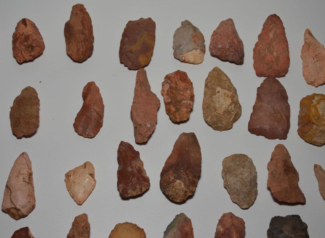 Lot Of 129 Native American Scrapers And Blanks