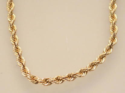 24" 14k Gold Rope Chain