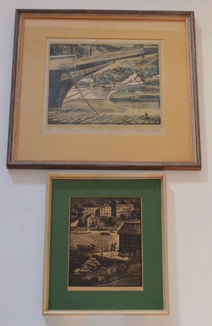 2 Carol Thayer Maine Scene Etchings (signed)