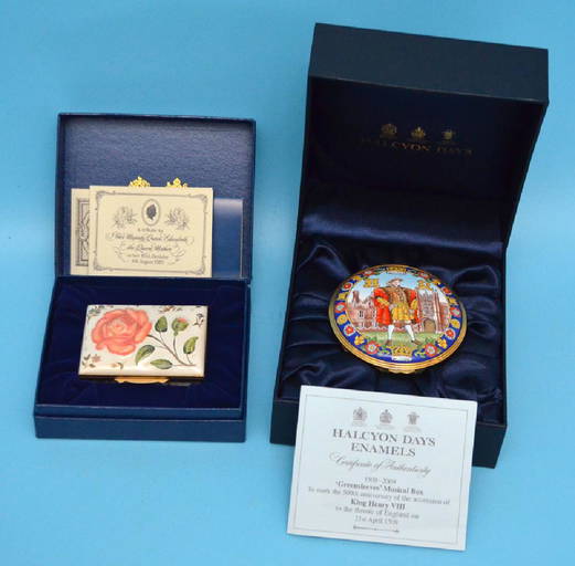 Two Royal Family Related Halcyon Music Boxes