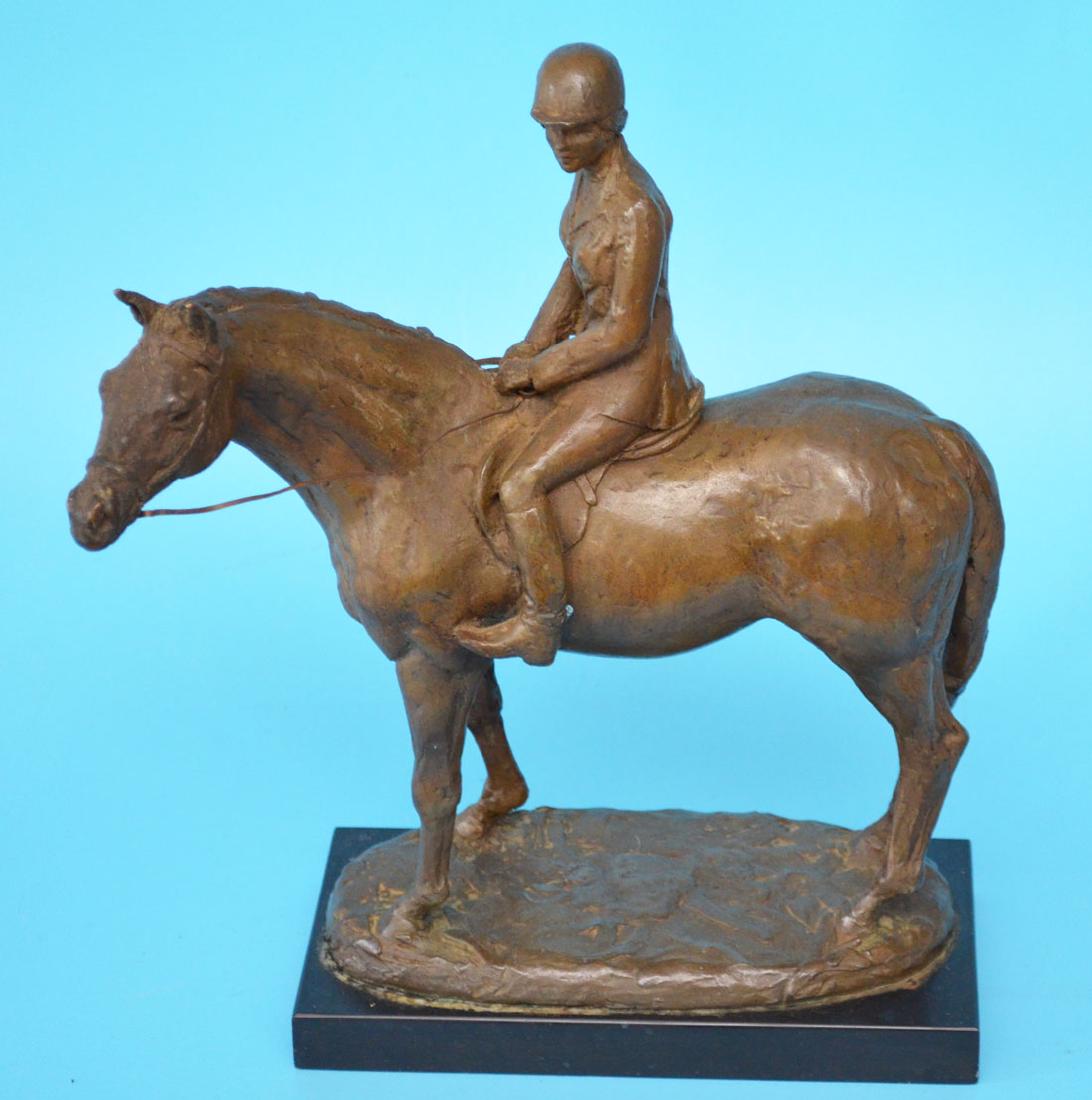 An Exceptional Bronze Horse & Rider Statue
