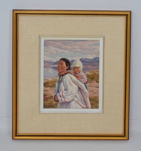 Charming Anna Noeh Inuit Life Original Painting