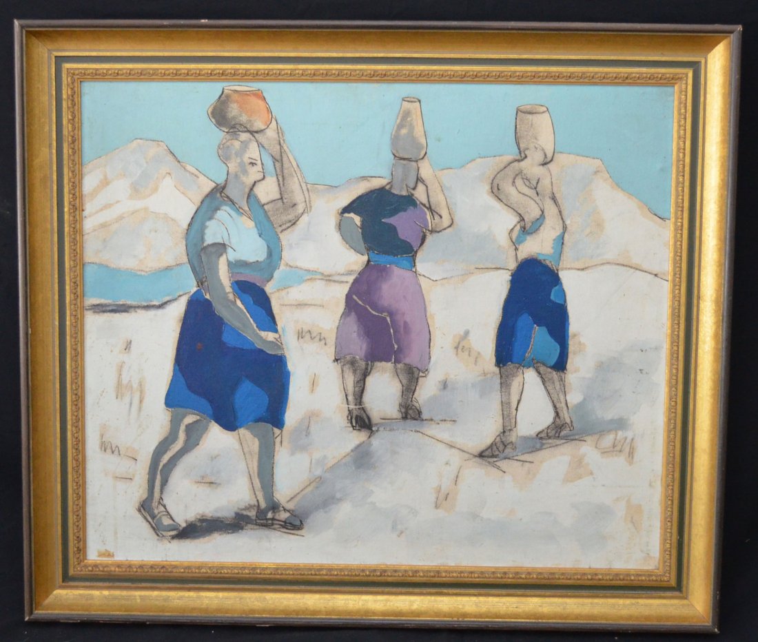 Ralph Campbell Jamaican O/c Painting