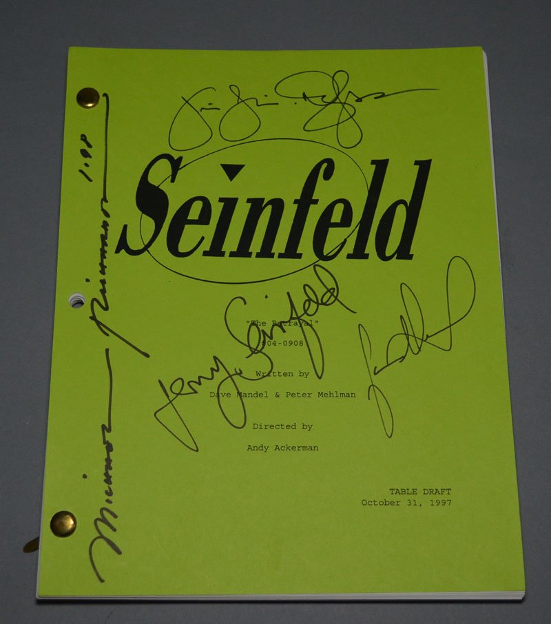 Seinfeld Cast Signed Script