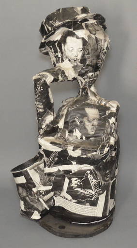 Lester Young Decoupage Saxophone Sculpture