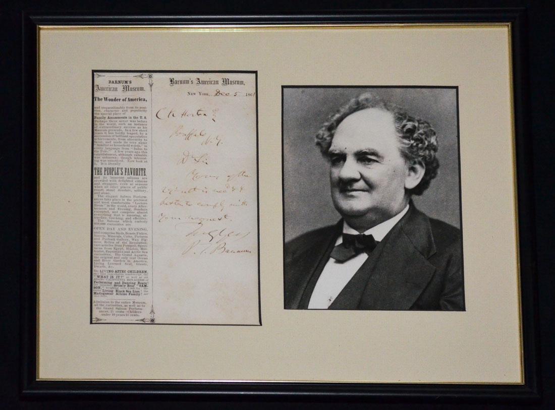 PT Barnum Signed Letter with Photograph
