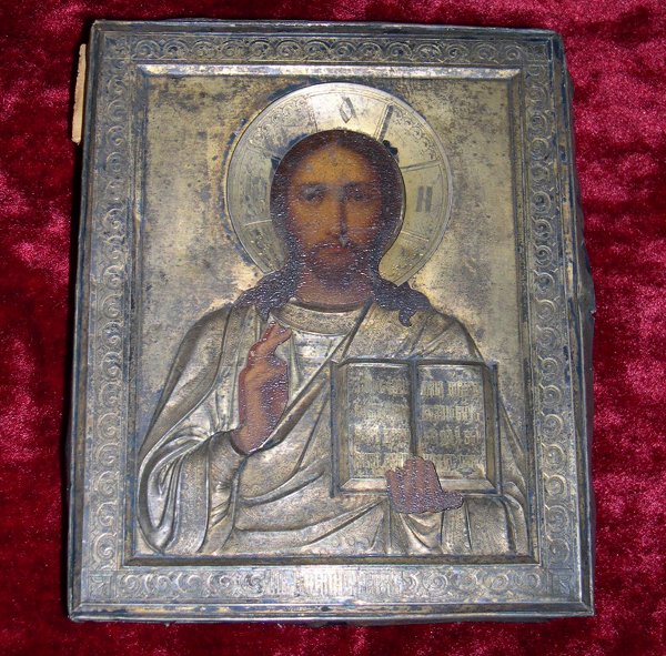 776: Russian Wooden Ikon of Christ Pantocrator
