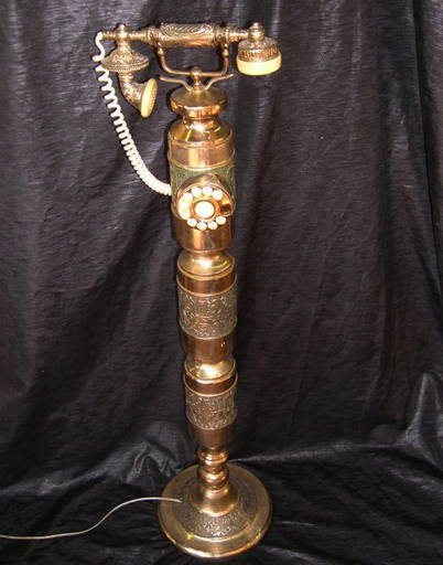French Brass Pedestal Telephone