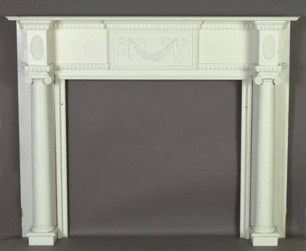 American Colonial Polychromed Fireplace Surround