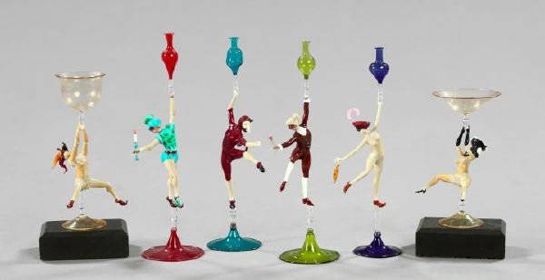 Murano Art Deco Lampwork Glass Figures