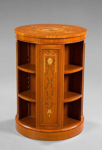 Edwardian Style Satinwood Revolving Book Mill