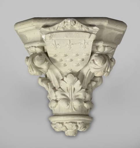 Italian Cast And Stone Painted Armorial Corbel