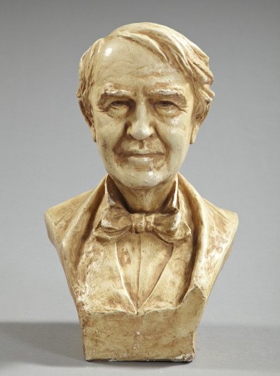American Plaster Portrait Bust Of Thomas Edison