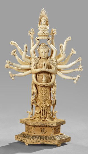 Impressive Chinese Carved Ivory Figure