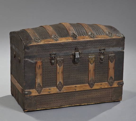 American Late Victorian Camelback Steamer Trunk