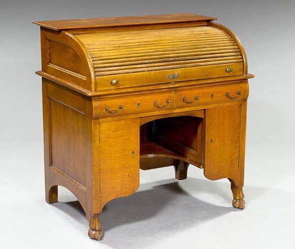 Macey's Oak Roll Top Desk