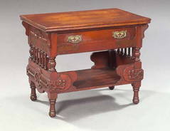 MERKLIN BROS Oak & Brass Ormolu Library Table - Jul 09, 2016 ...