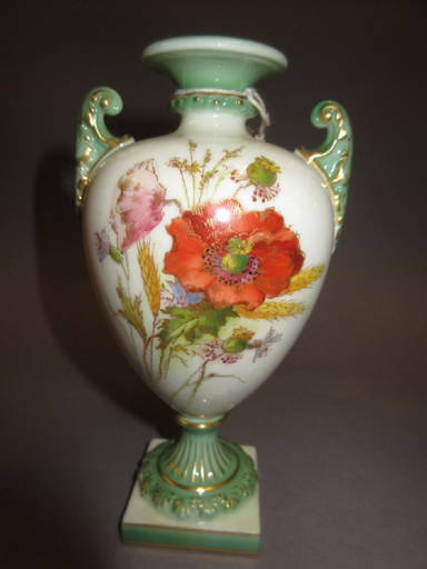 Royal Worcester Baluster Form Two Handled Pedestal Vase