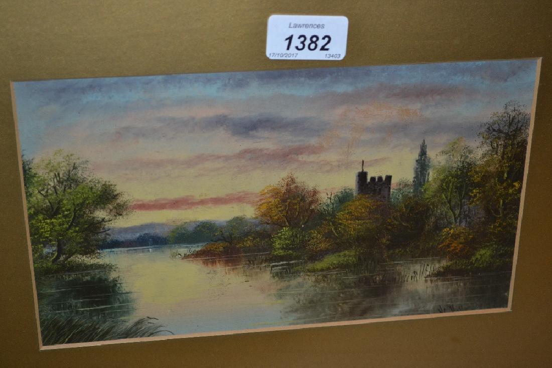 H.C. Hebler, pair of mixed media paintings, river