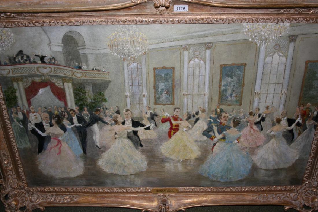 August Albo, oil on canvas ' Strauss Waltz ', figures
