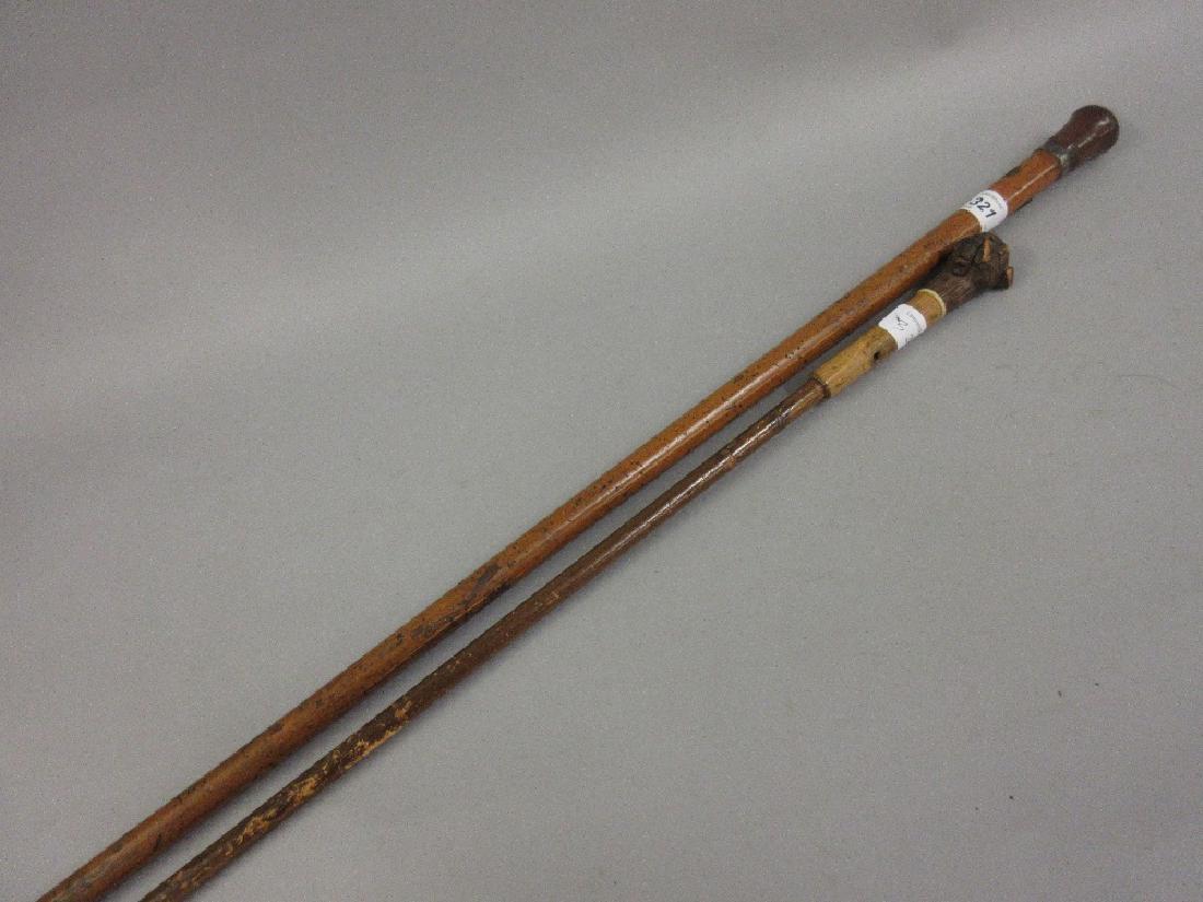 Antique Carved Articulated Boxer Dog Walking Cane