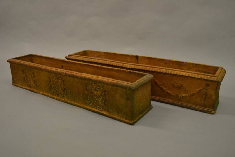 Near Pair Of Liberty Rectangular Terracotta Planters,