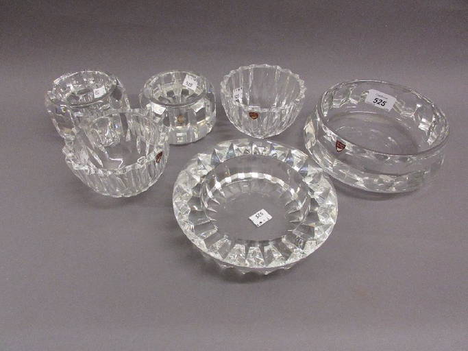 Orrefors Heavy Cut Glass Bowl, Etched Signature And