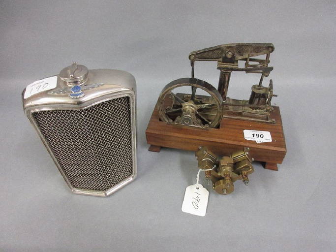 Silvered Metal Model Of A Vertical Beam Engine Together