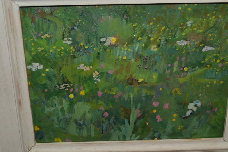 Anne Spalding, Oil On Panel, Wild Flowers In A Meadow,