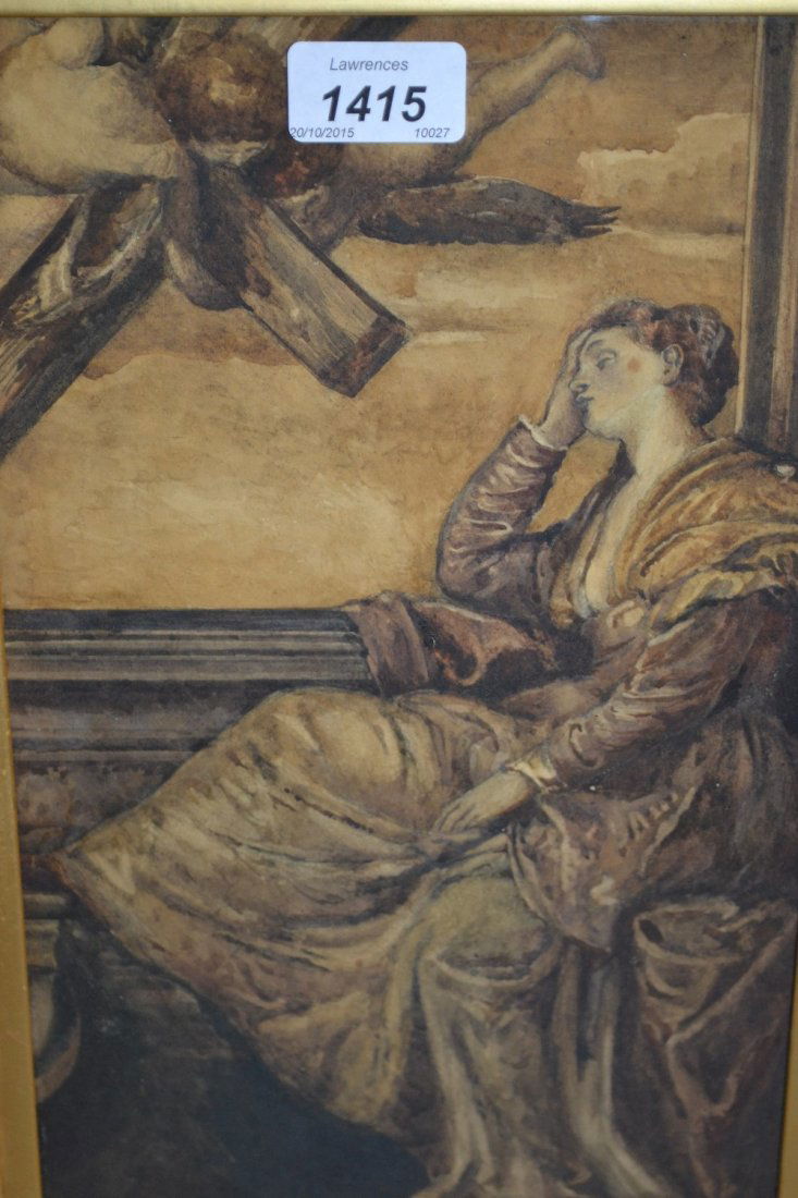 Late 19th Century Sepia Watercolour, Pre Raphaelite