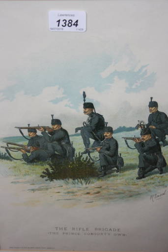Coloured Lithograph, ' The Rifle Brigade ', Engraving,