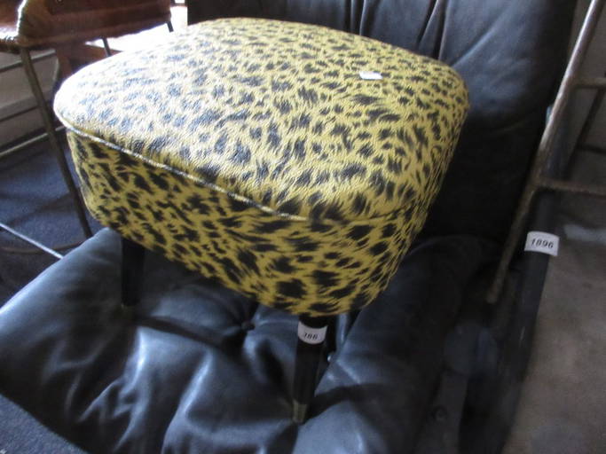 1960's Animal Print Design Stool / Workbox By Sherborne