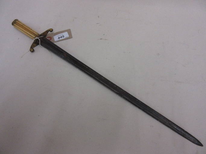 Antique Steel Single Fuller Dagger With Gilt Metal