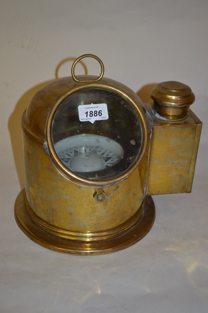 Ships Brass Cased Binnacle Compass