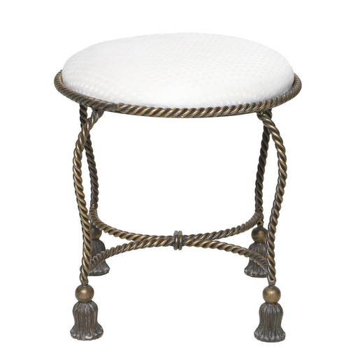 Brass Vanity Stool, Circular In Design