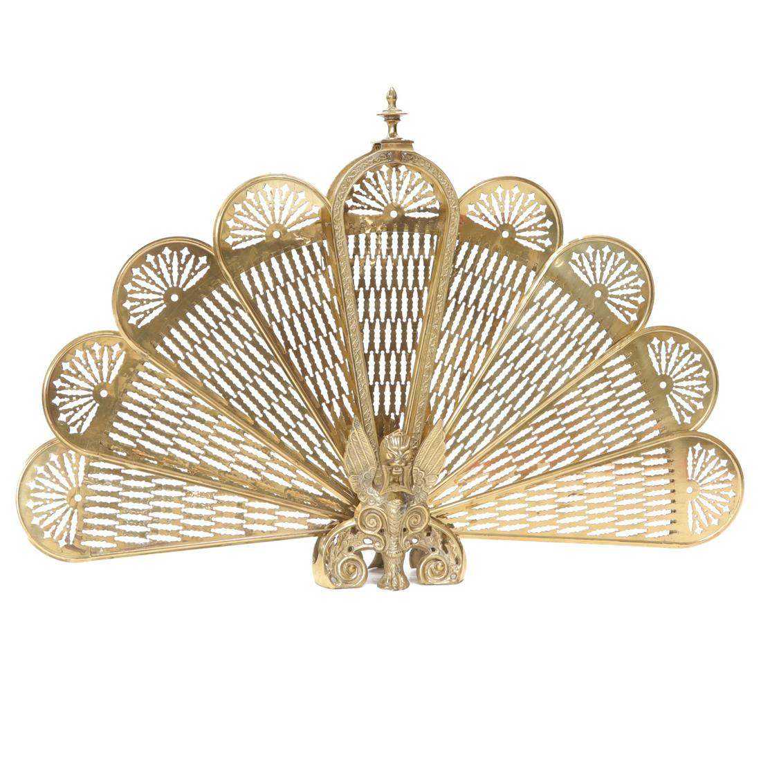 Vintage Brass Fan Fire Fender