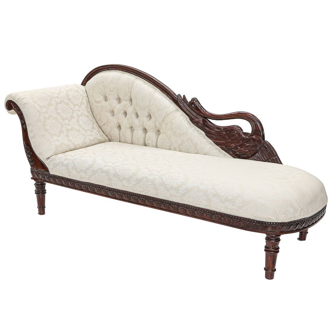 Empire Style Mahogany Finished Fainting Couch/chaise Lounge Auction