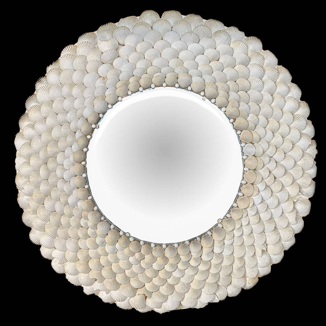 Large Unusual Round Cockle Shell Wall Mirror Auction