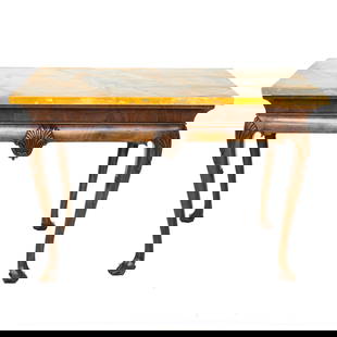 Empire Style Marble Top Mahogany Console Table Auction