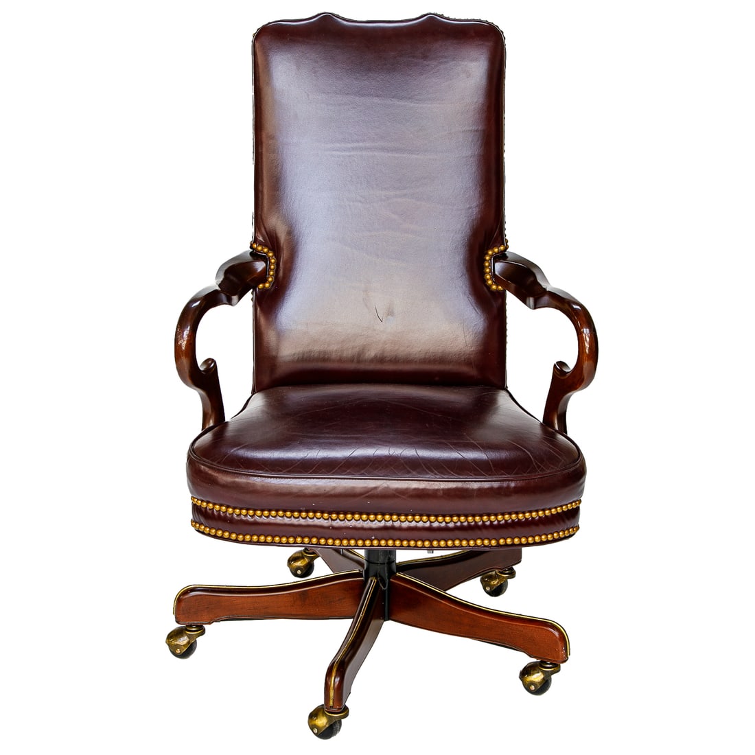 Vintage Leathercraft Merlot Color Leather Desk Chair Auction