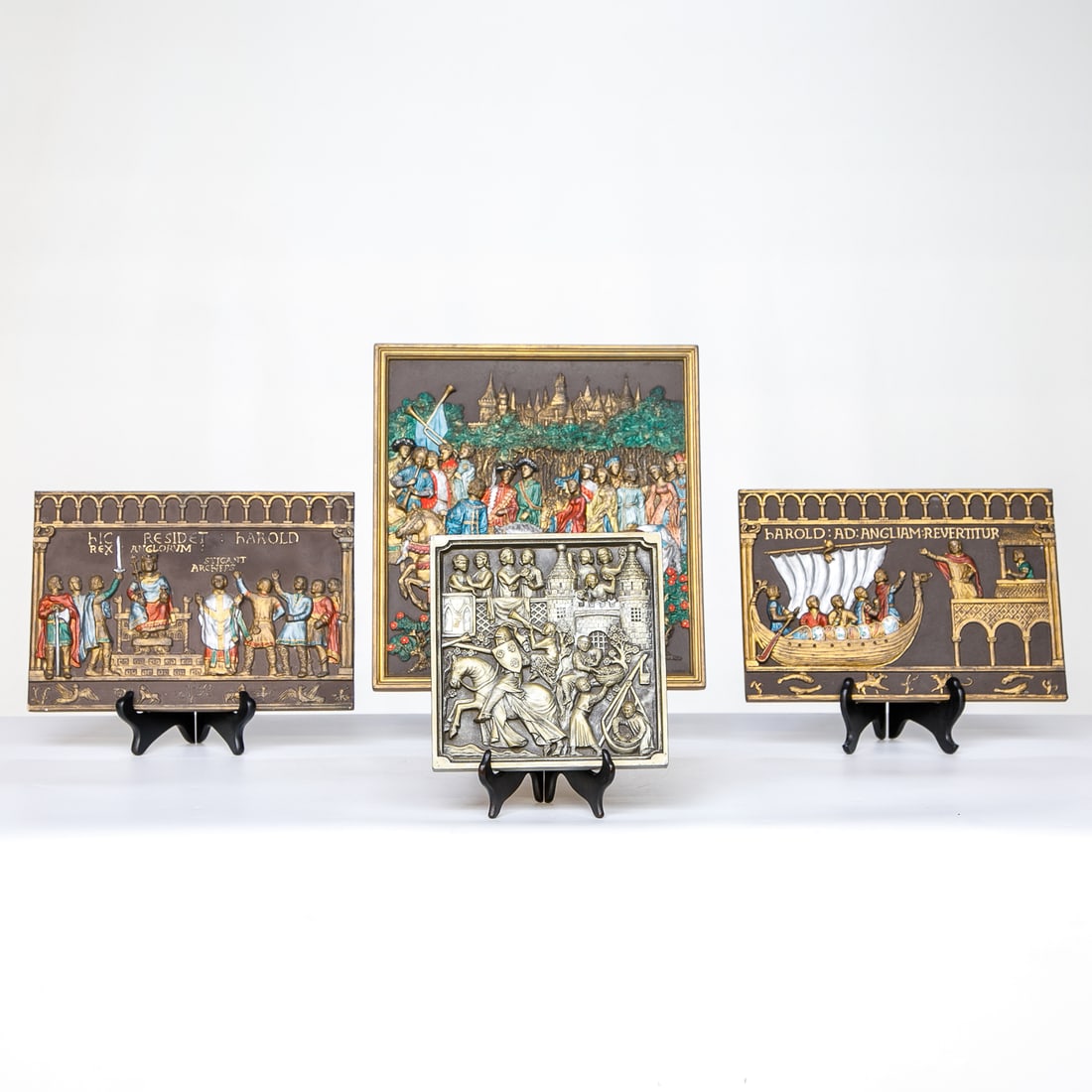 Group Of Vintage Marcus Designs English Chalkware Medieval Wall Plaques ...