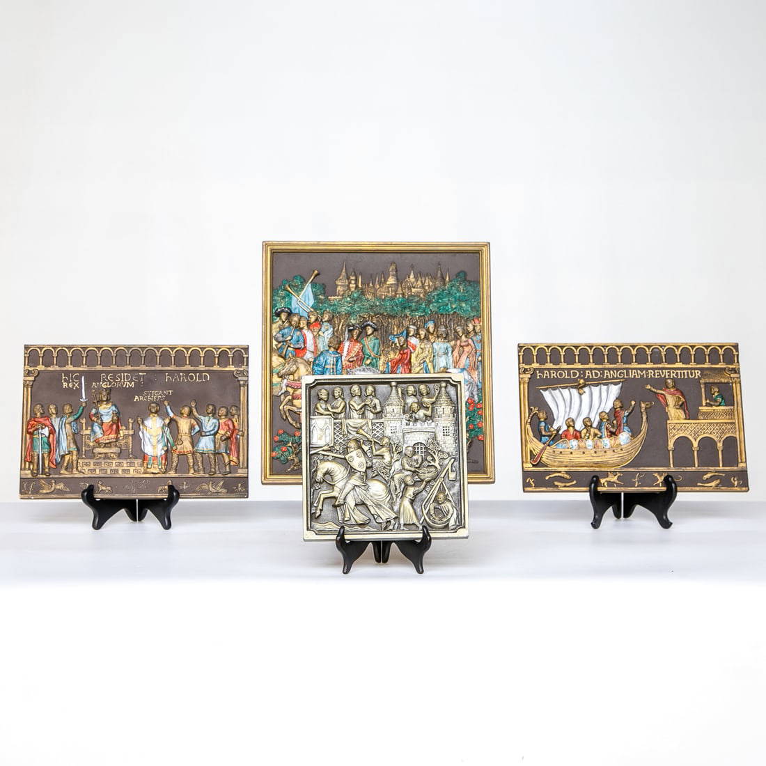 Group Of Vintage Marcus Designs English Chalkware Medieval Wall Plaques ...