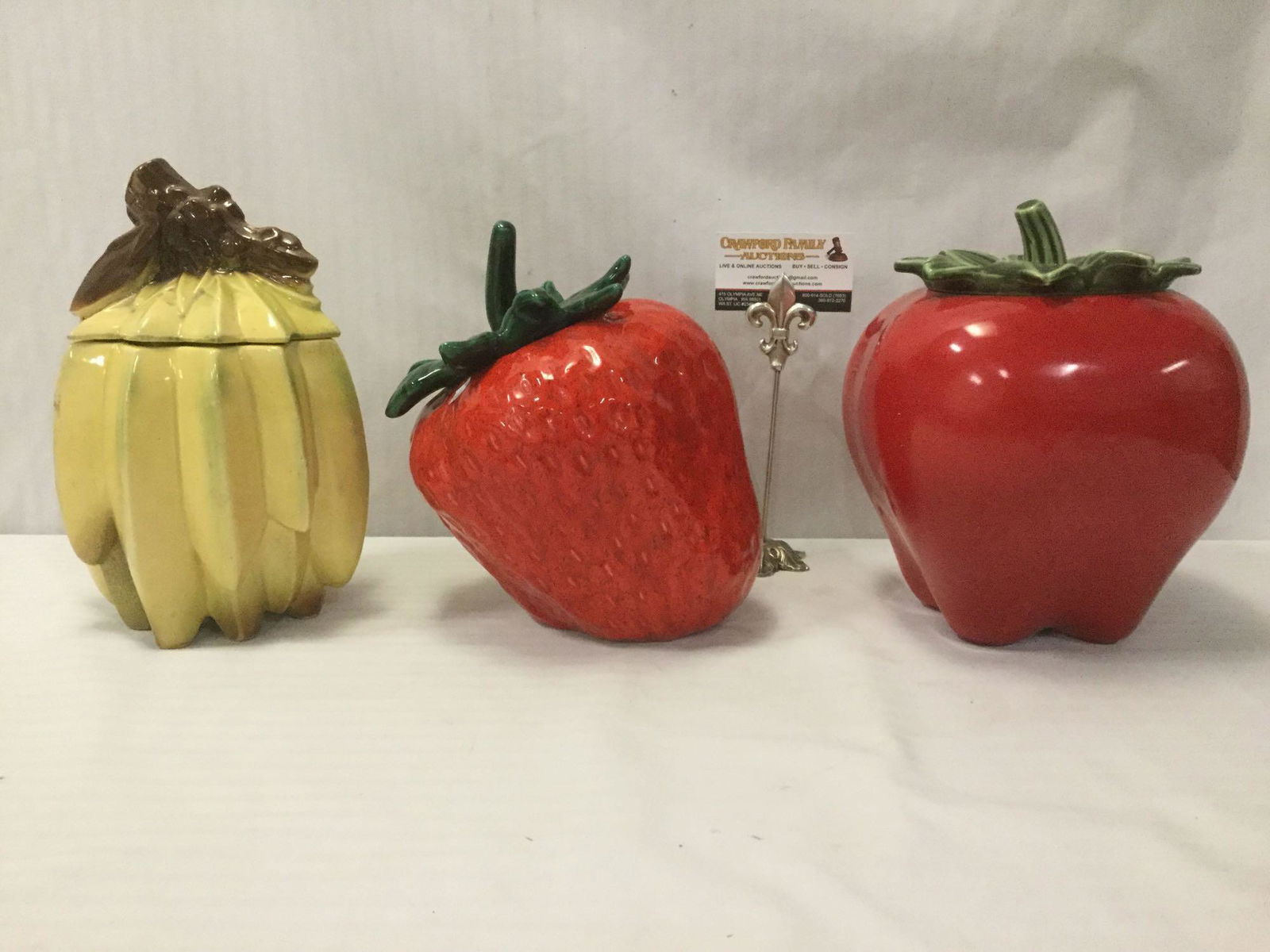 3 Vintage U.s. Made Mccoy Fruit Shaped Cookie Jars,