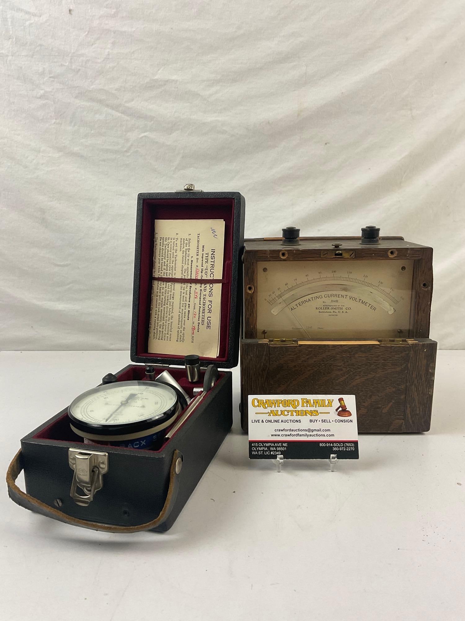 2 Pcs Antique Meters. Alternating Current Voltmeter. Type "uo" Hand ...