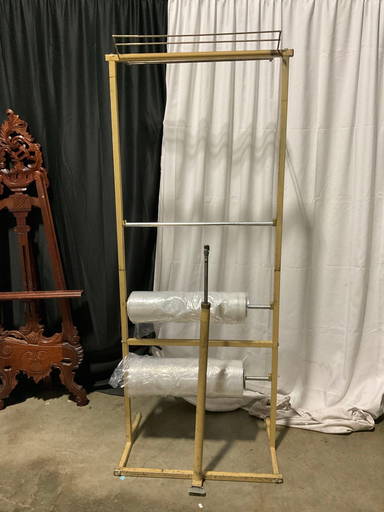 Industrial Plastic Bag Rack W/ Two Rolls Of Plastic Bags. See Pics.