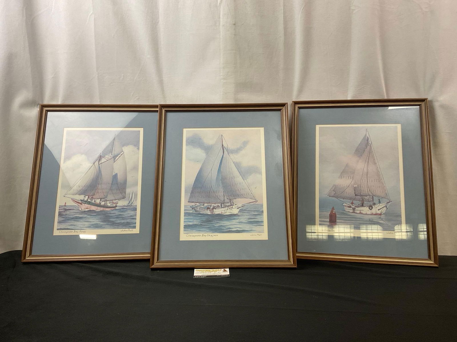 Trio Of Sailing Ship Prints, By John Moll Titled Chesapeake Bay Pungy ...