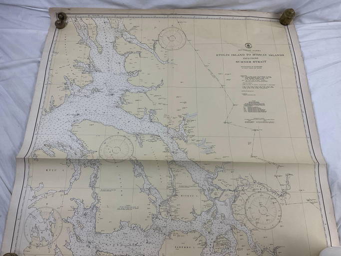 Vintage 1944 Usc&gs Se Alaska Etolin Island To Midway Islands Incl ...